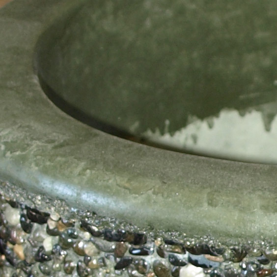 Green Exposed Aggregate finish sample - Sanderson Concrete