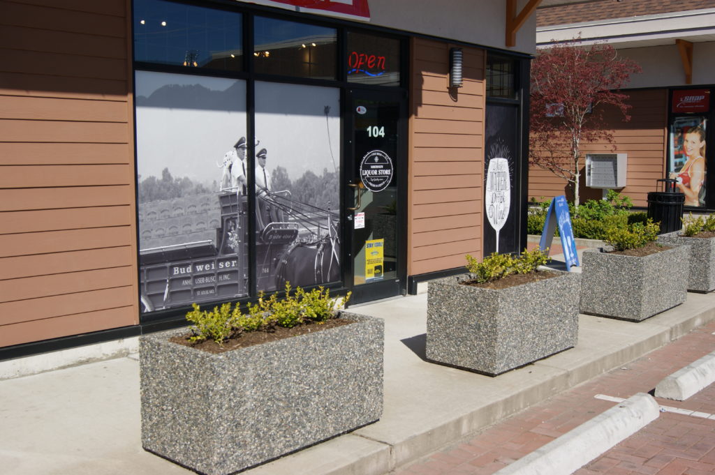 rectangular exposed aggregate planters - Sanderson Concrete