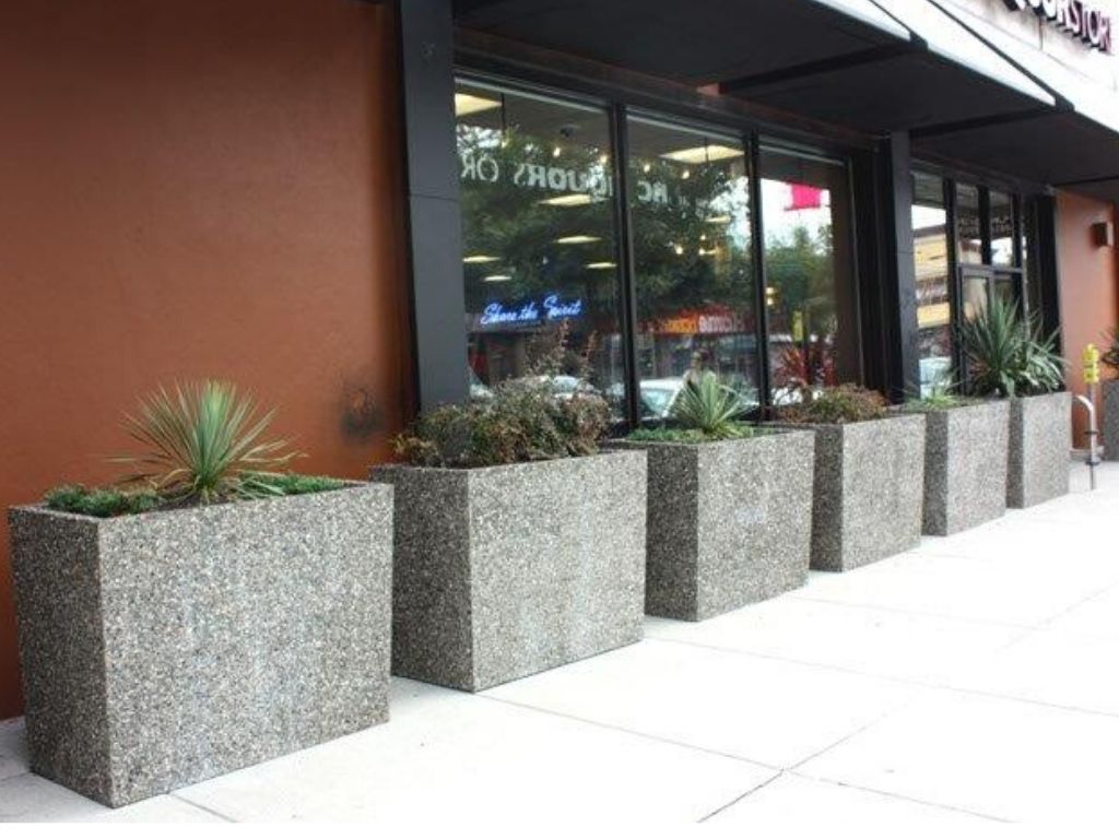 precast concrete decorative barrier planter - Sanderson Concrete