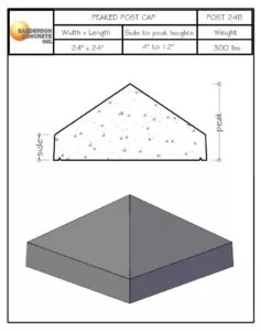Post24B precast concrete post cap - Sanderson Concrete